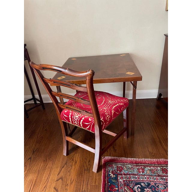 Antique Inlay Wood Card Table | Chairish