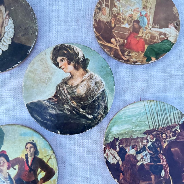 Vintage Italian-Made Classical Art Coasters- Set of 5 | Chairish