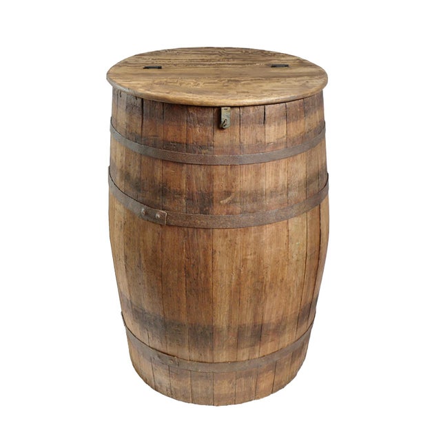 Vintage Wood Barrel Table | Chairish