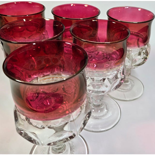 Classical Georgian Ruby Goblets- Set of 6 | Chairish