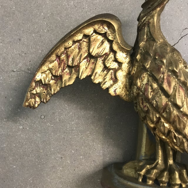 Handcarved Italian Eagle on Column Capital - a Pair | Chairish