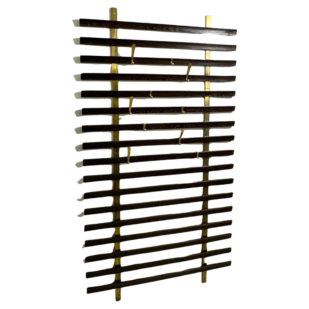 Mid-Century Slatted Coat Rack by Jules Wabbes, 1950s | Chairish