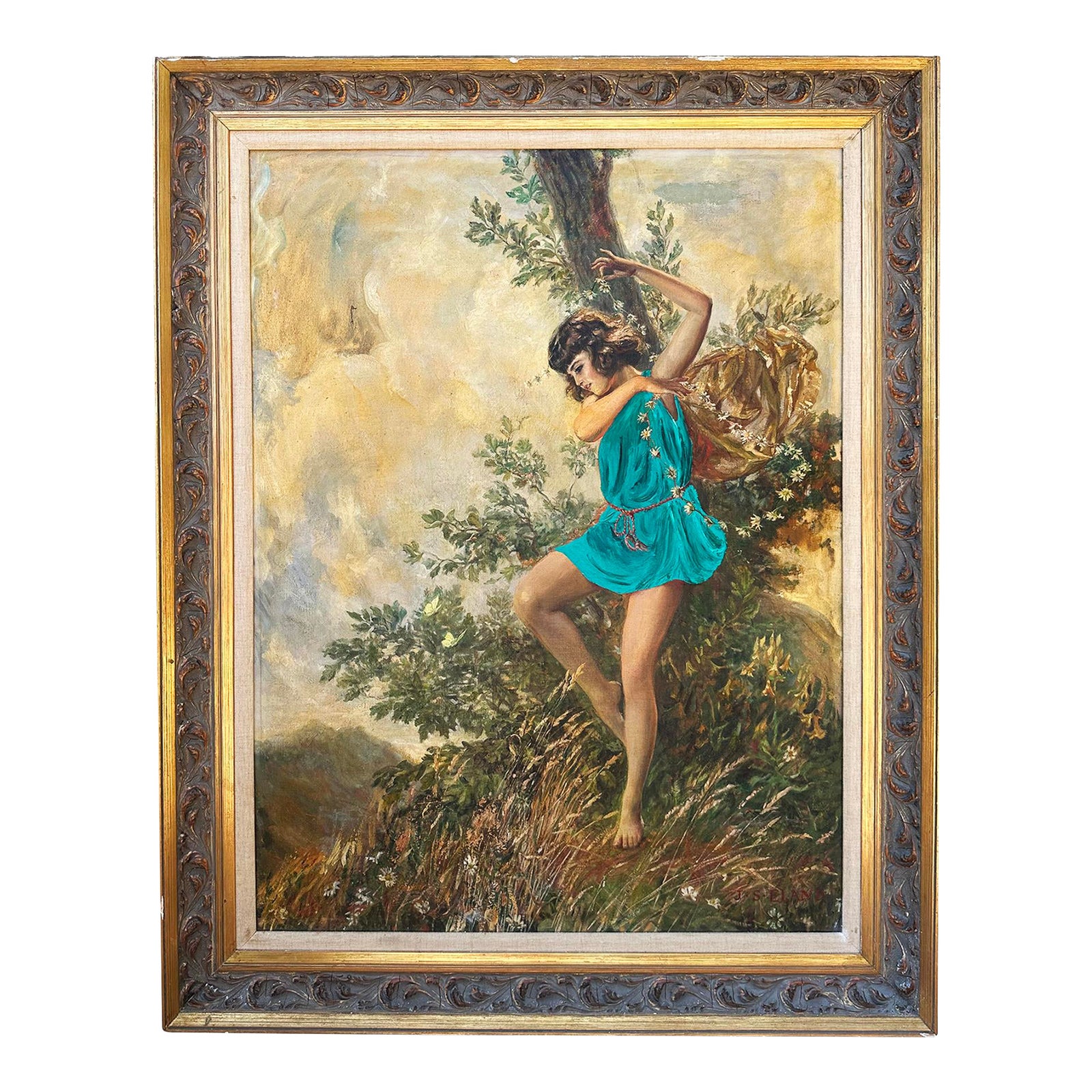 "The Daisy Chain" John Shenton Eland (1872-1933) | Chairish