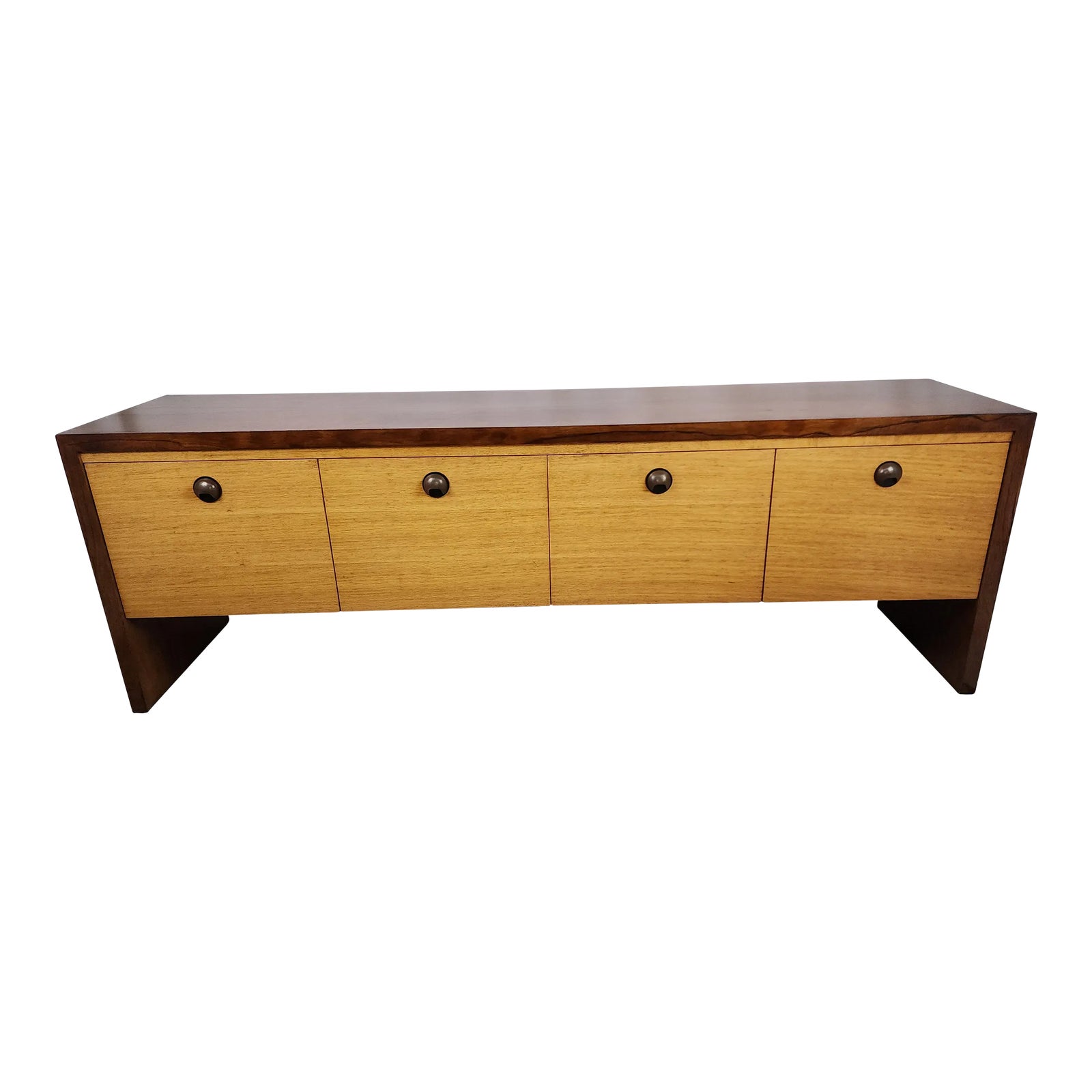 Edward Wormley for Dunbar English Oak and Rosewood Four-Drawer Credenza ...