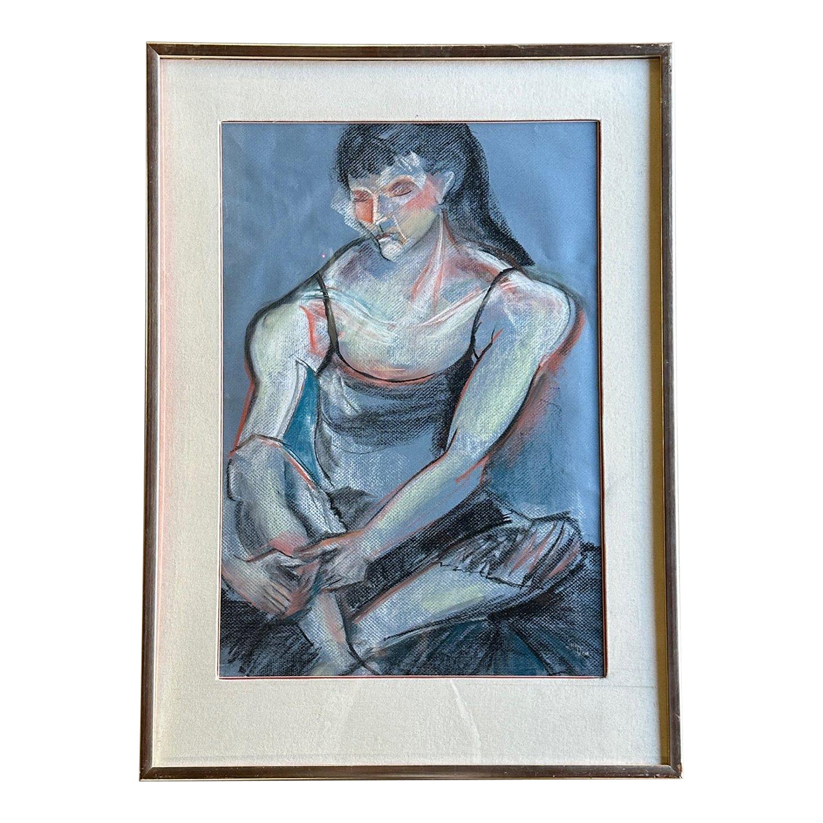 1990s Figurative Drawing by Sara Glenn #5, Framed | Chairish