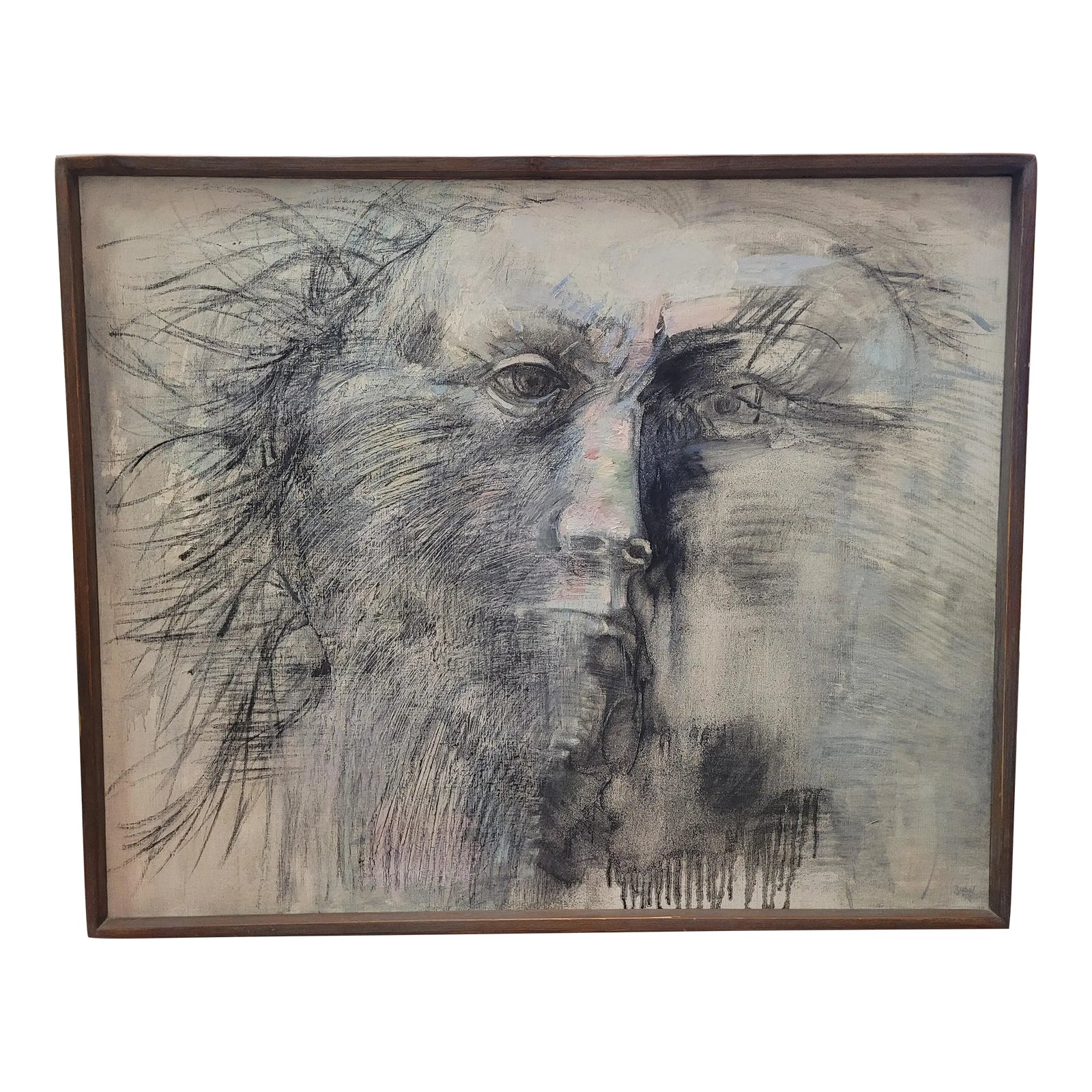 1960s Large Impressionist Painting Signed by Zubel Kachadoorian, Framed ...