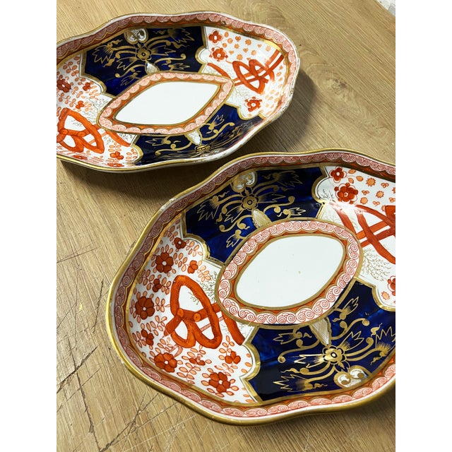 Mid 19th Century Spode Imari Pattern Oval Porcelain Plates- a Pair ...