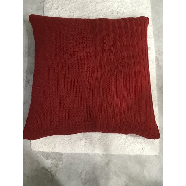 Extra Large Red Cable Pillows - A Pair | Chairish