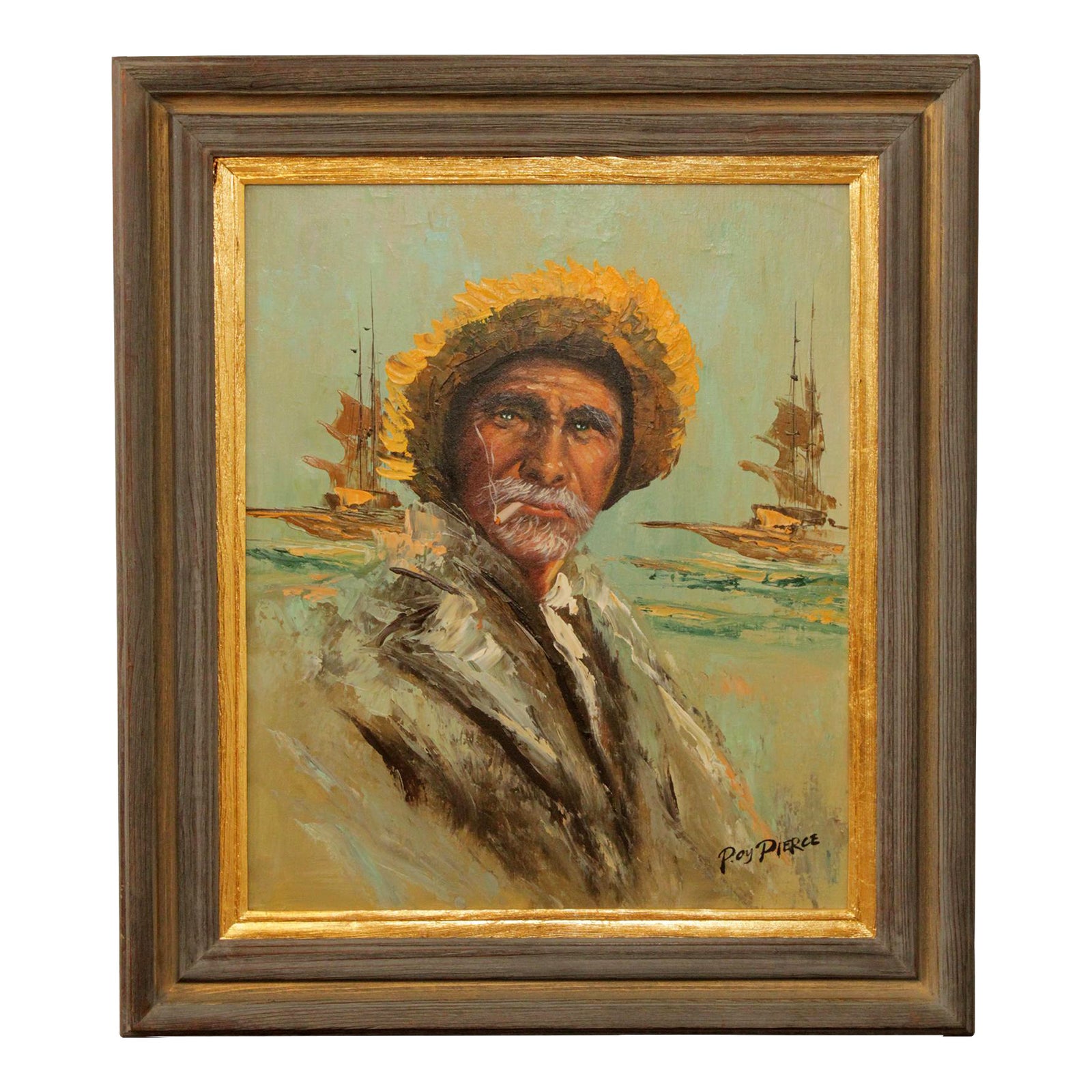 Roy Pierce Original Portrait Oil Painting | Chairish