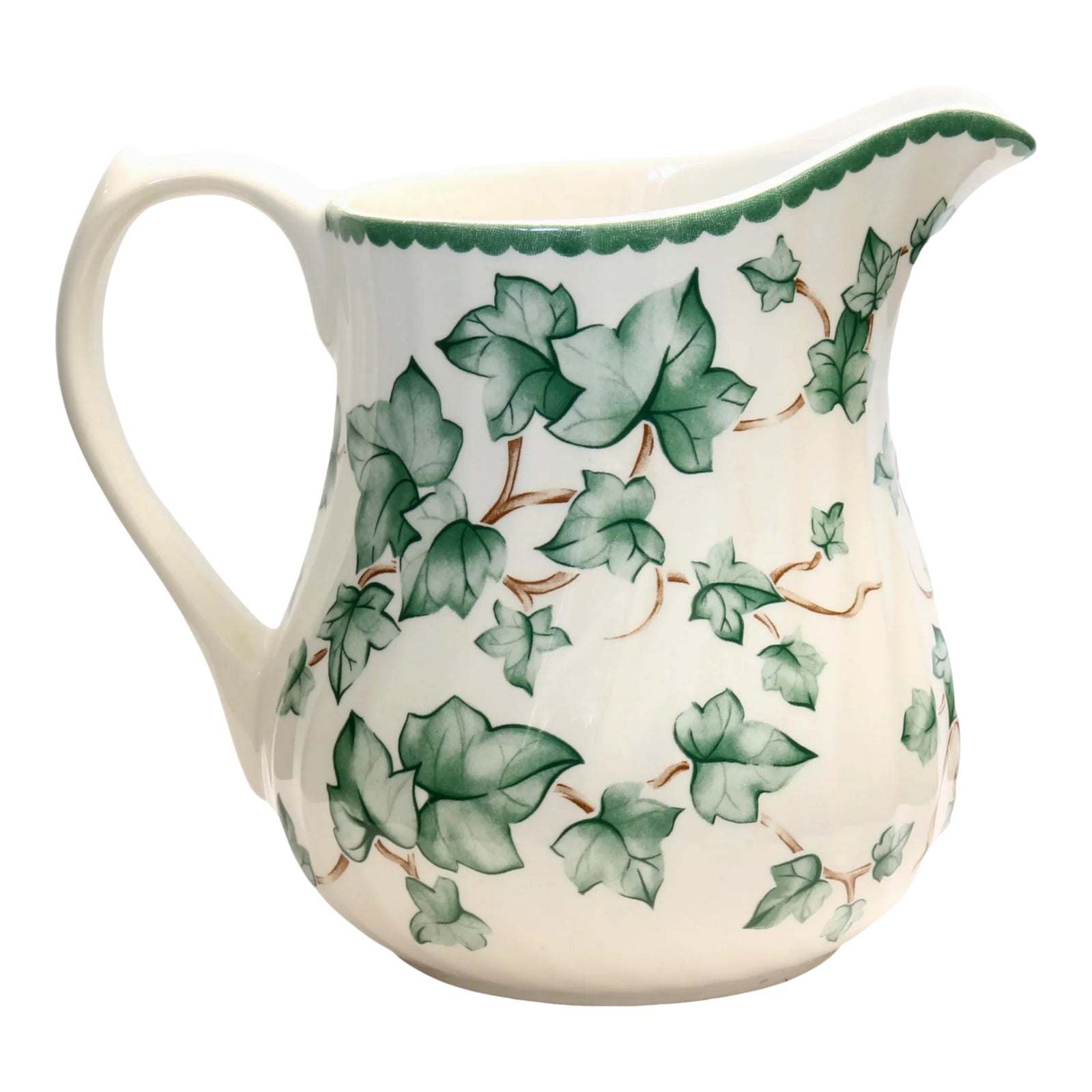 Vintage English Ivy Pattern Pitcher | Chairish