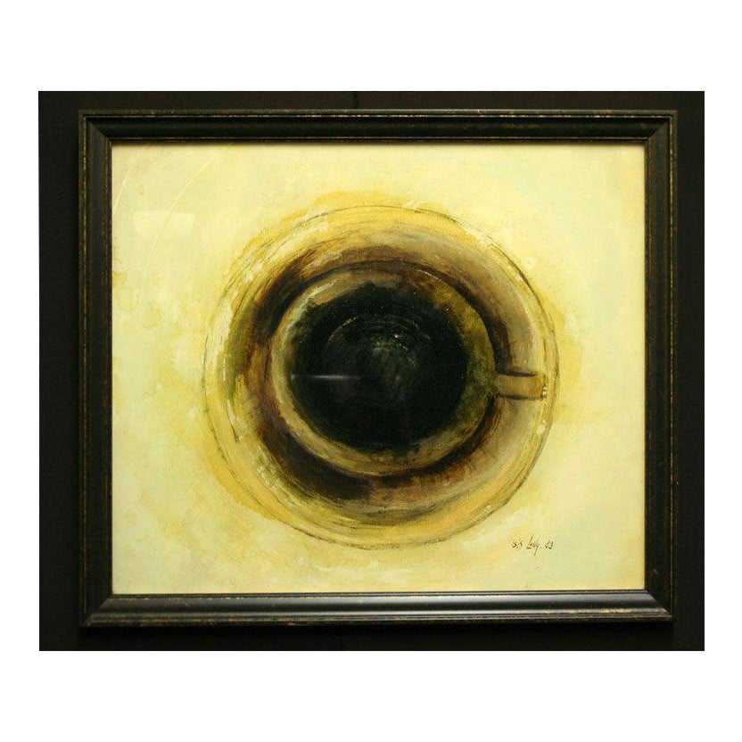 Isis Lully Coffee Cup & Saucer Watercolor Painting | Chairish