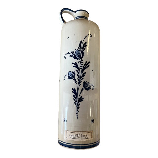 1970’s Blue Delft Bols Windmill Decanter Liquor Bottle | Chairish