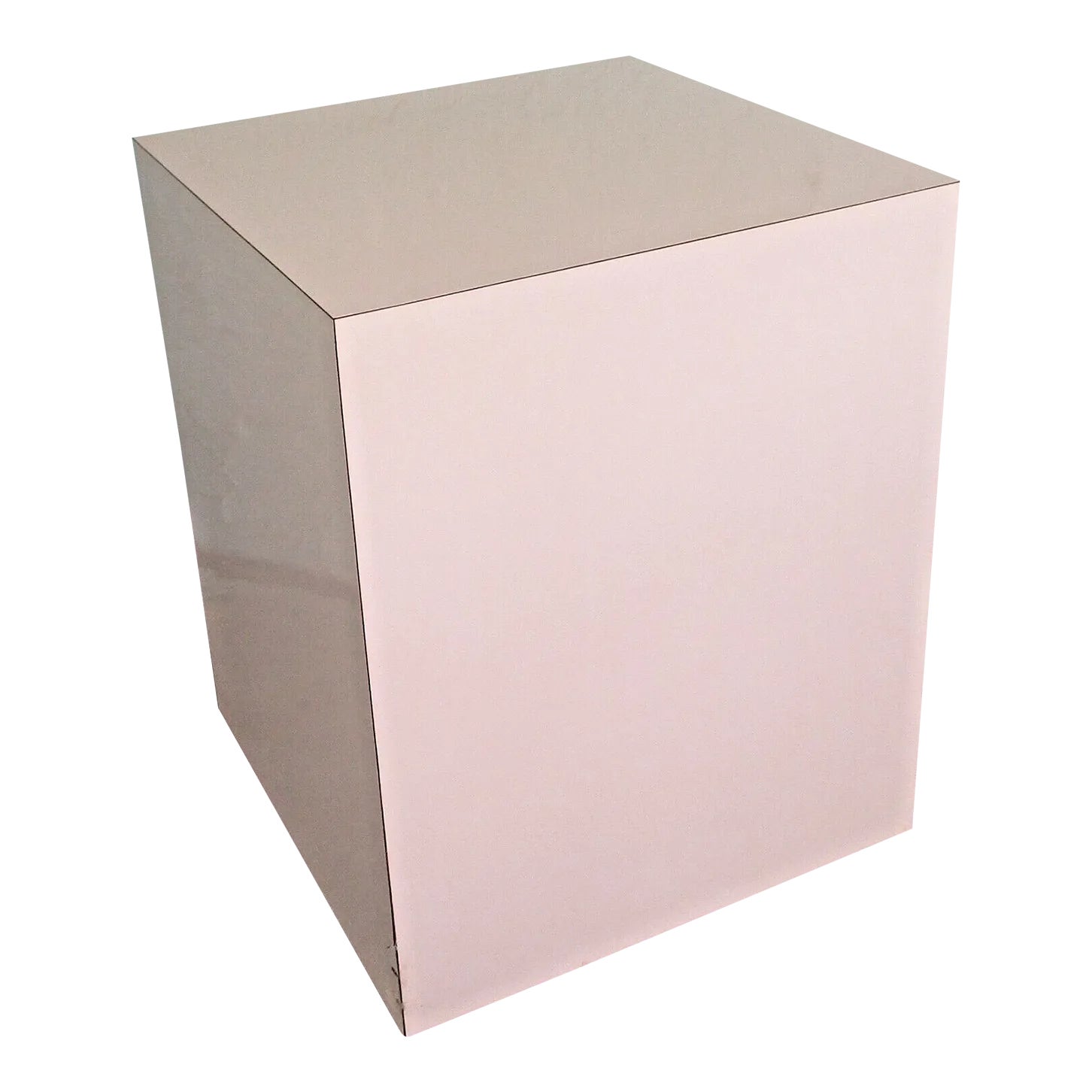 1960s Mid-Century Modern Vintage Cube Accent Table Tan | Chairish