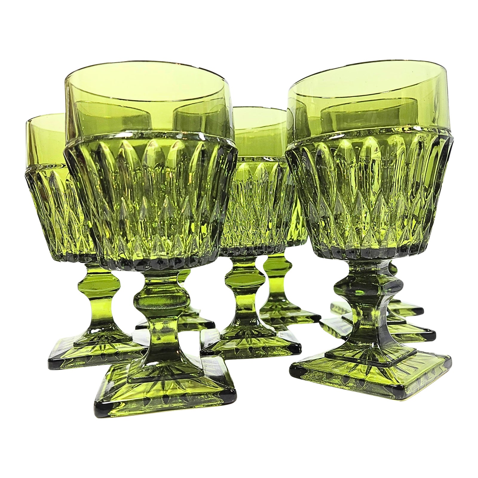 Mid-Century Scandinavian Green Goblets- Set of Eight | Chairish