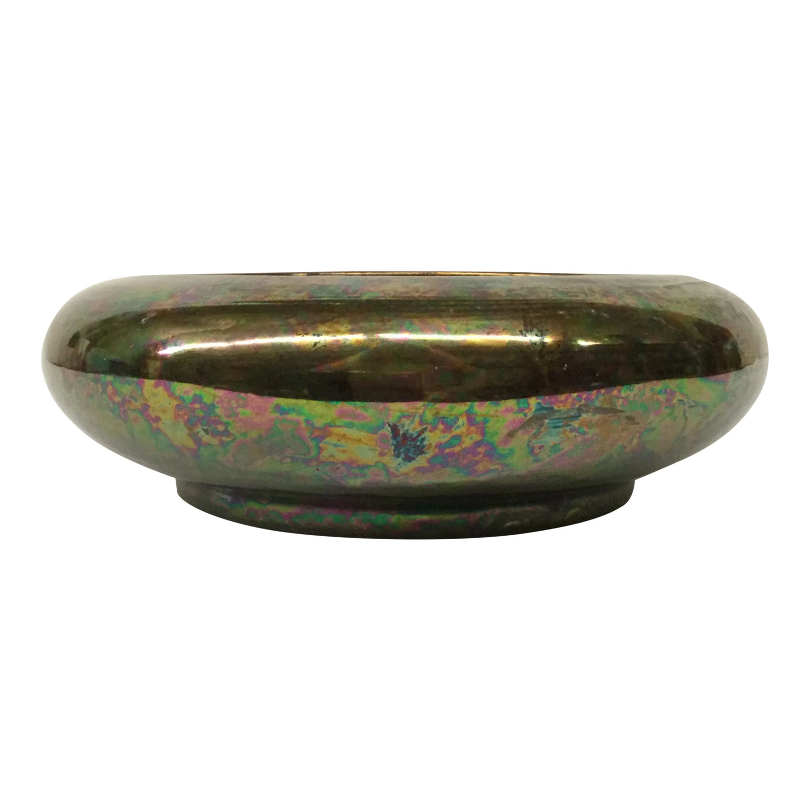 Vintage Japanese Luster Ware Serving Bowl | Chairish