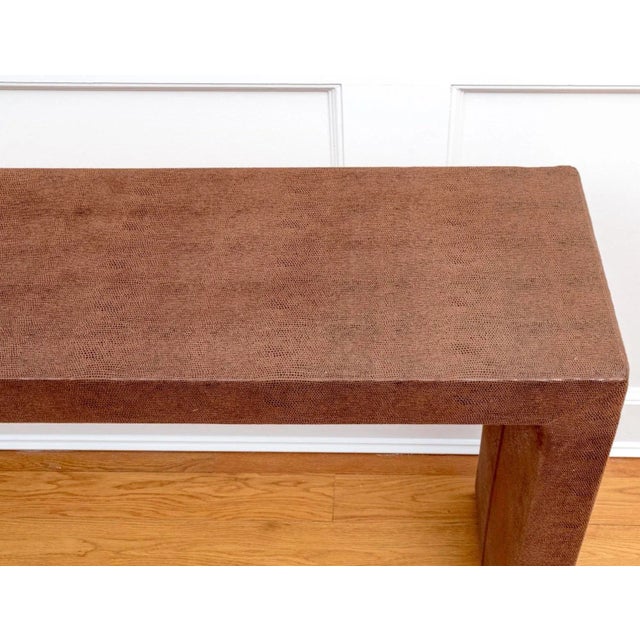 2010's Fendi Casa Chocolate Leather Faux Shagreen Wrapped Parsons ...