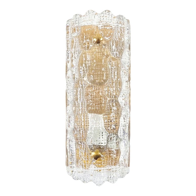 Scandinavian Glass & Brass Wall Light/Sconce by Carl Fagerlund for ...