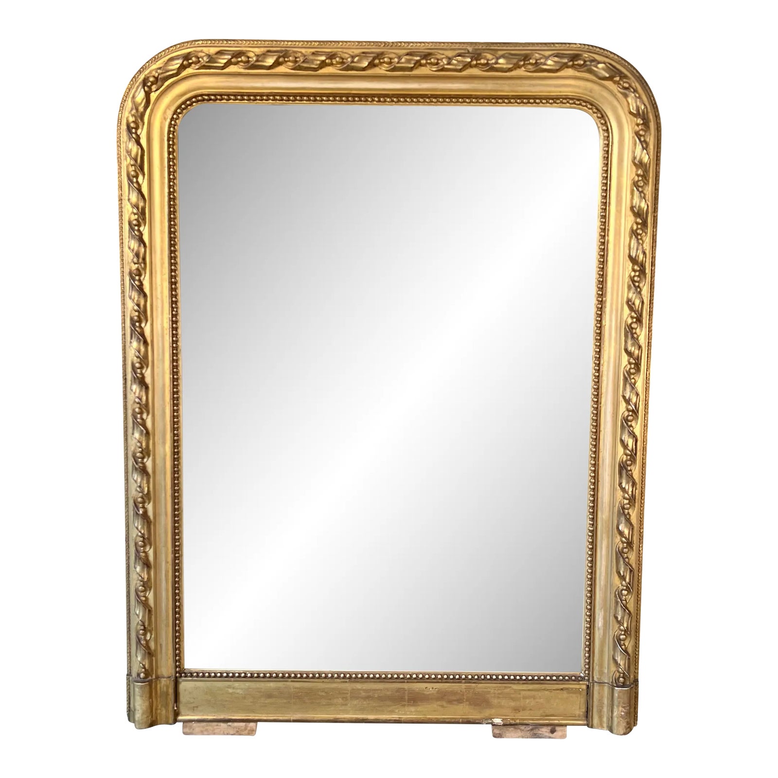19th Century Antique French Scroll Gilt Louis Philippe Mirror | Chairish