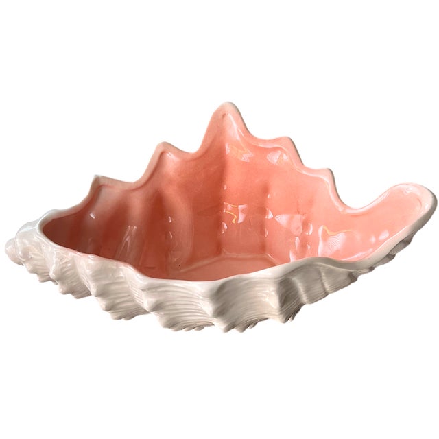 1970's Vintage Fitz and Floyd Porcelain Pink and White Clam Shell ...