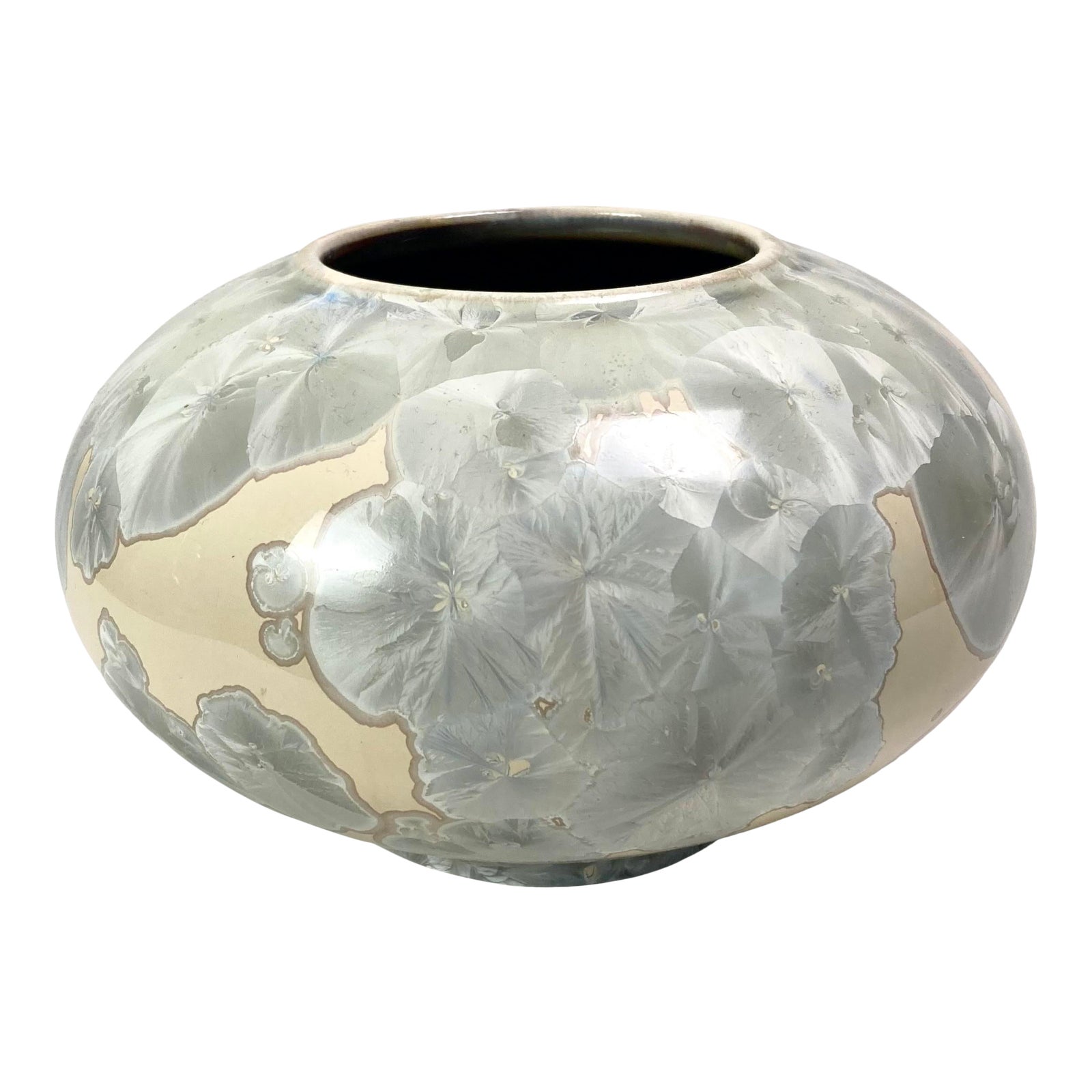 George Smyth Grey Crystalline Glaze Porcelain Vase (Signed, Ca. 1980 ...