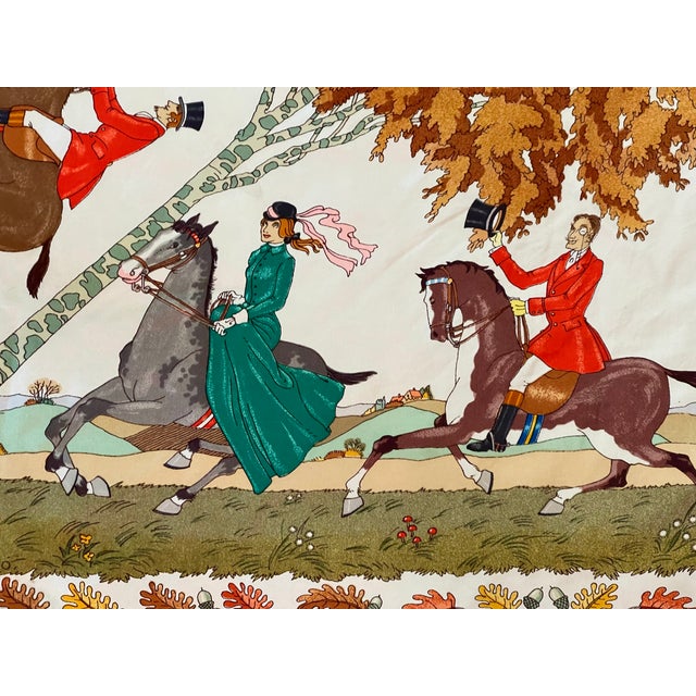 1970s Gucci Fox Hunting Silk Scarf | Chairish