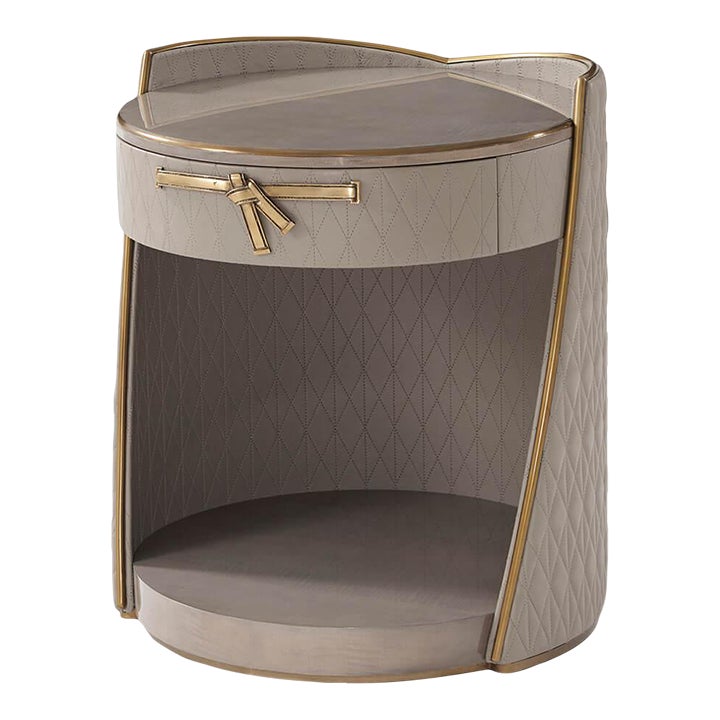 Leather Wrapped Side Table | Chairish