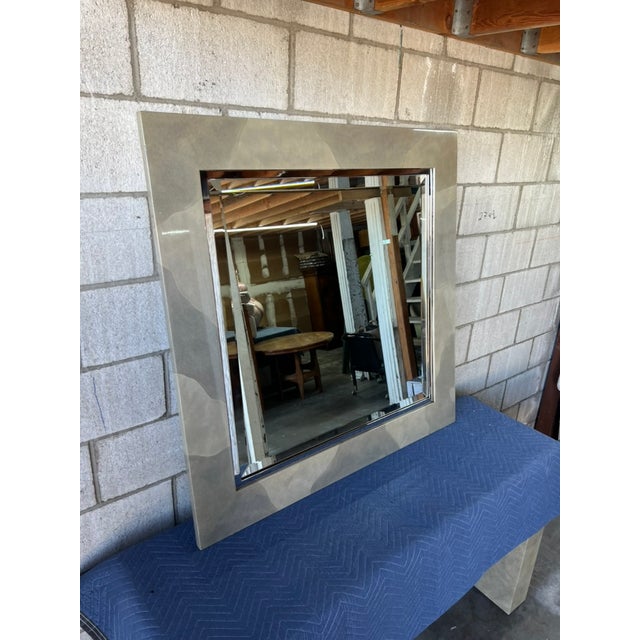 Modern Faux Parchment Lacquered Mirror by Sally Sirkin Lewis for J ...