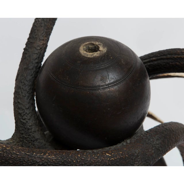 19th Century Antler Base Side Table With Glass Top | Chairish