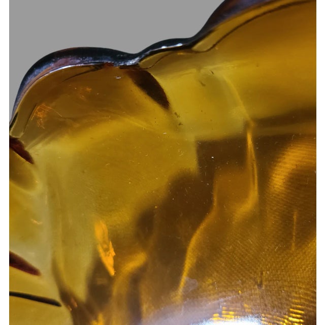 Vintage Amber Color Indiana Glass Bowl Sunflower Center Footed ...