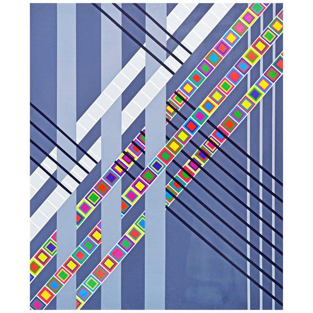 Mid-Century Modern Large Abstract Painting by Madeline Weiss, Palm ...