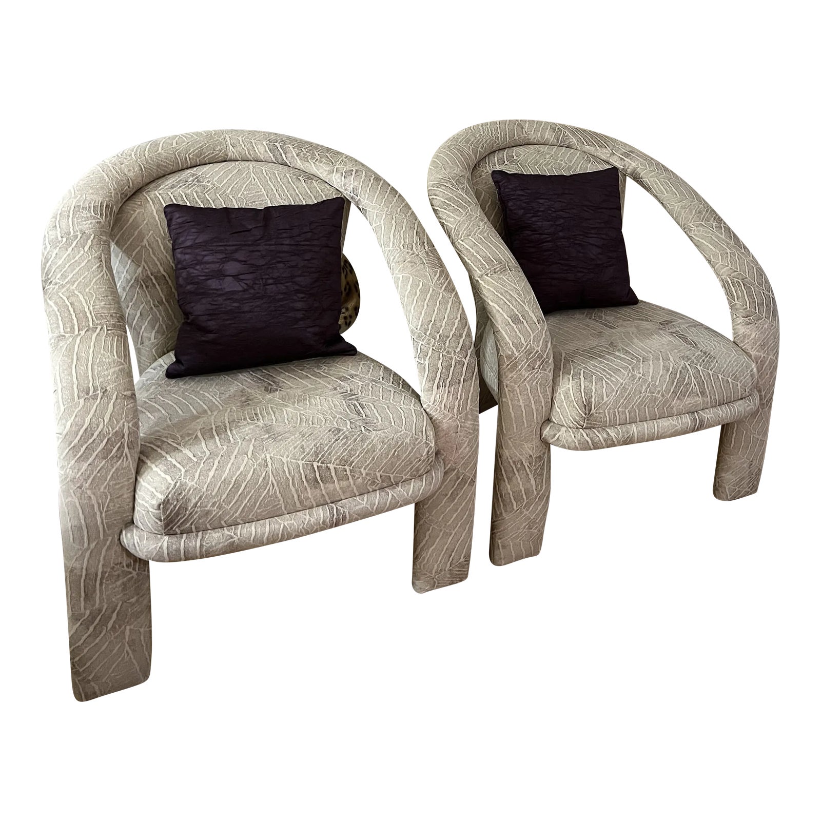 1980s Postmodern Vladimir Kagan Style Sculptural Chairs - a Pair | Chairish