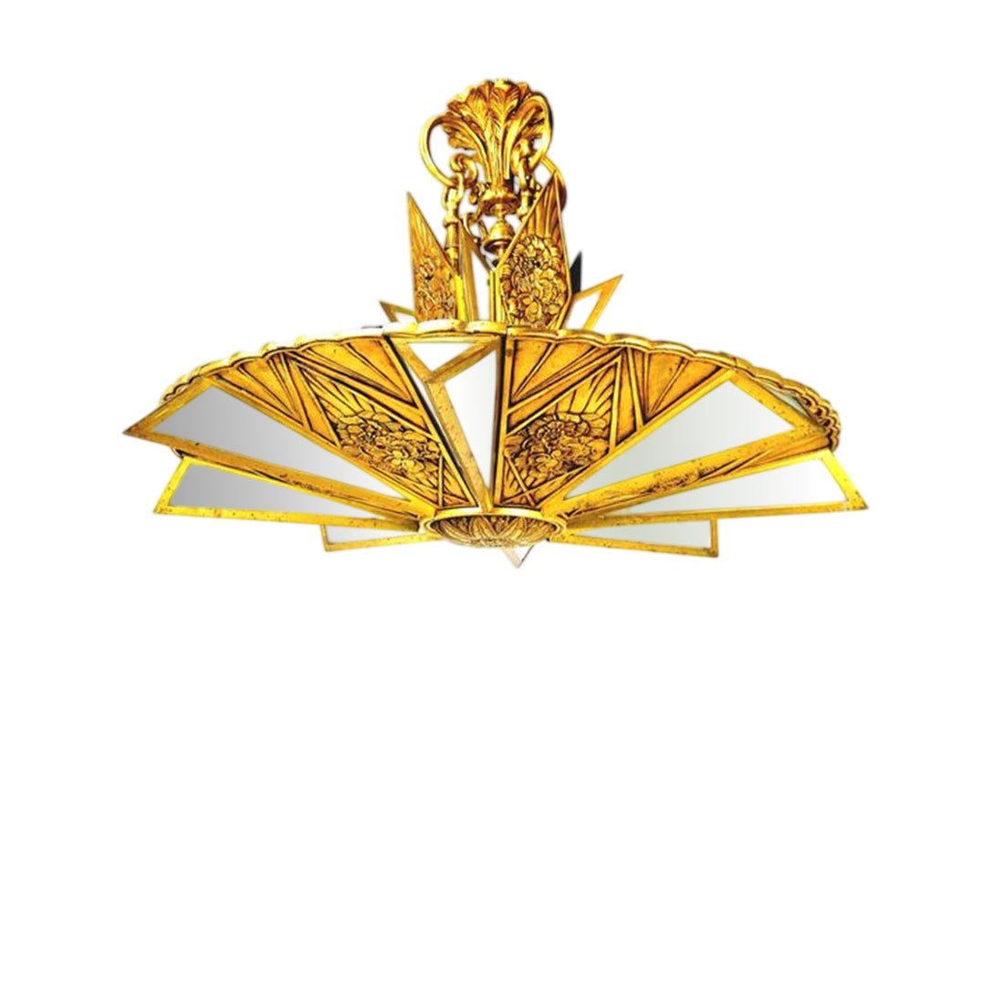 French Art Deco Lamp in Gilded Bronze, 1920s | Chairish