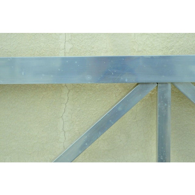 Mid Century Modern Aluminum Metal Queen Size Bed Headboard Finial Post ...