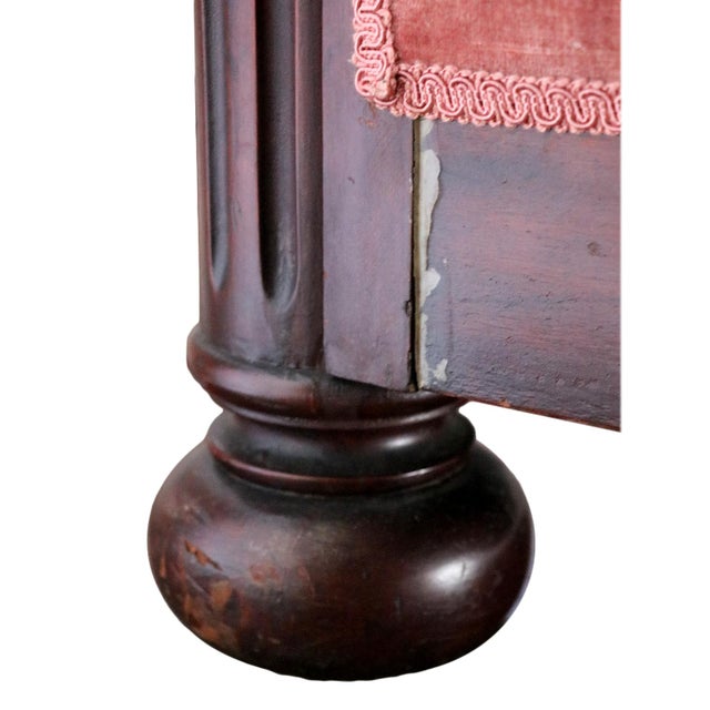 Vintage Red Velvet Settee | Chairish