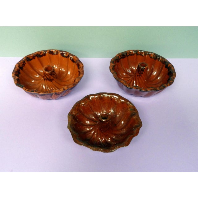 Antique Early 19th Century Primitive Redware Molds - Set of 3 | Chairish