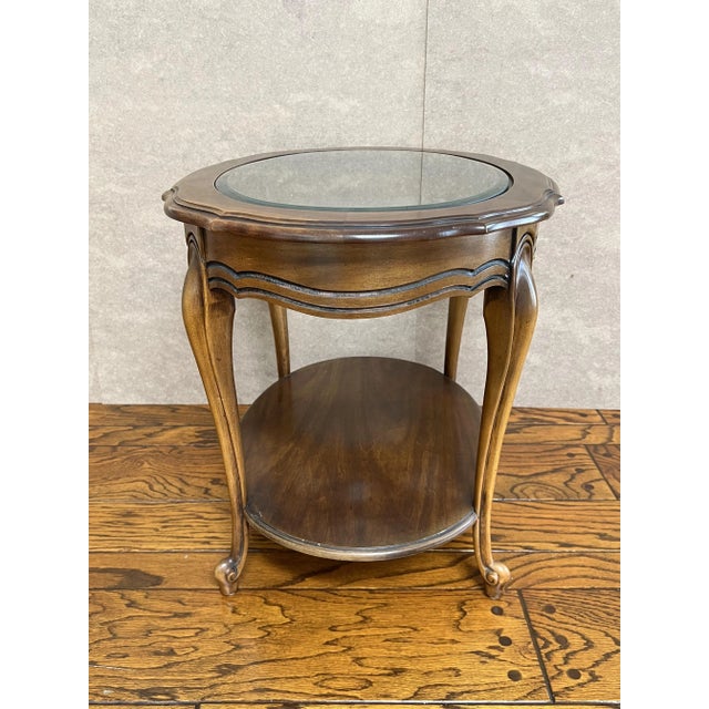 Late 20th Century Scalloped-Edge Solid Wood Accent Table With Wavy ...