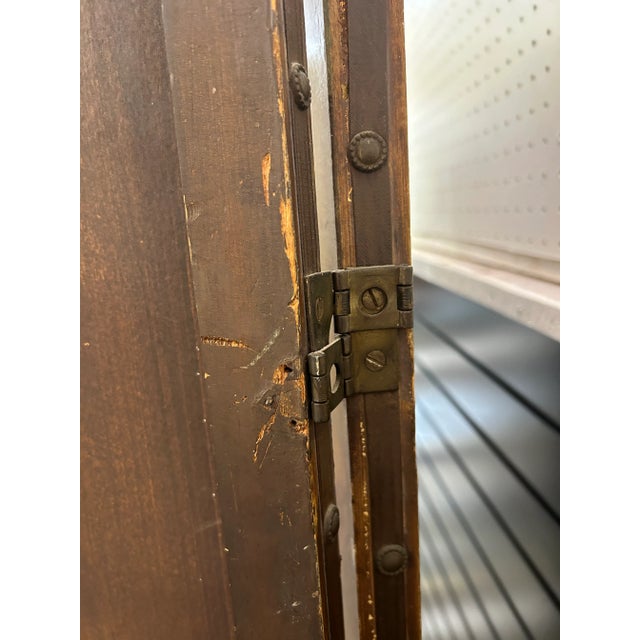 Antique Hand-Painted Folk Art Room Divider Partition 3-Panel Screen ...