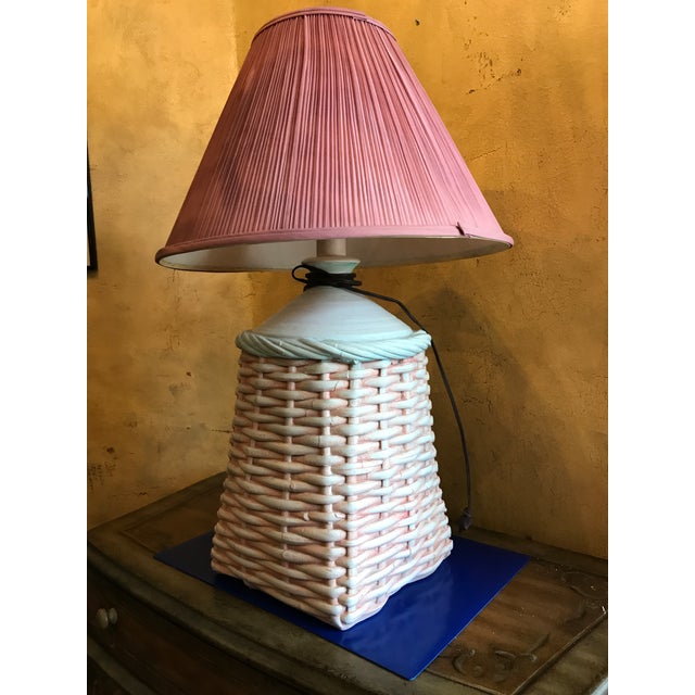 Peach Ceramic Table Lamp | Chairish