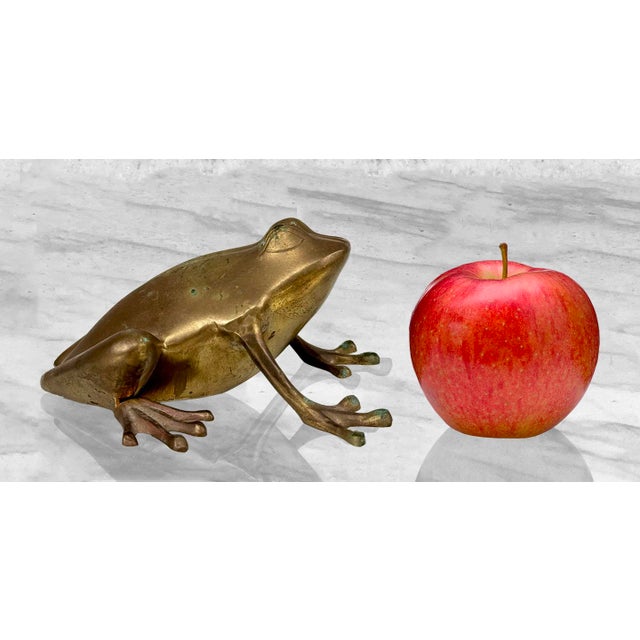Vintage Traditional Brass Frog Sculpture - 6" | Chairish