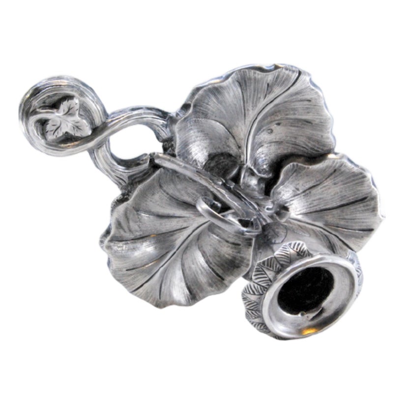 Silver Paddle in the shape of a Leaf with Reliefs | Chairish