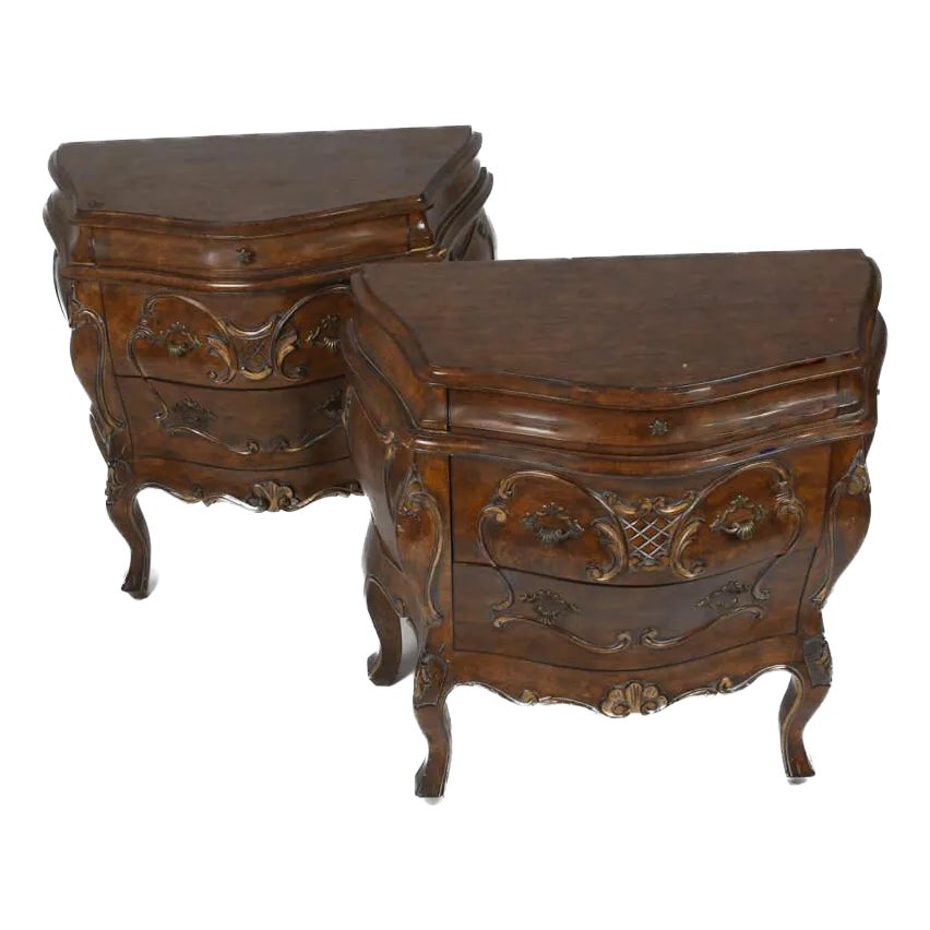 Antique Pair Matched Walnut Bombay Stands | Chairish