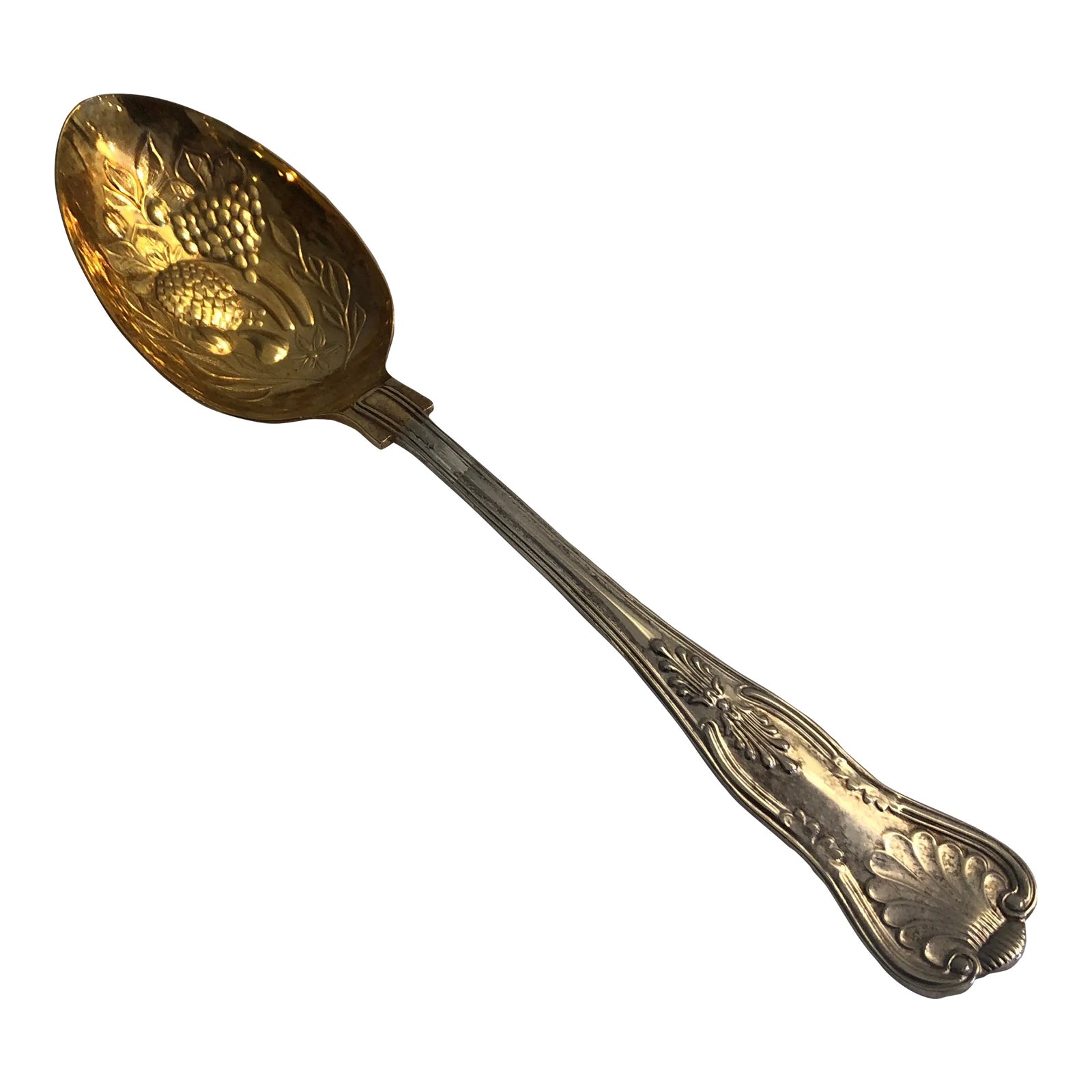 English Silver Plated Serving Spoon | Chairish