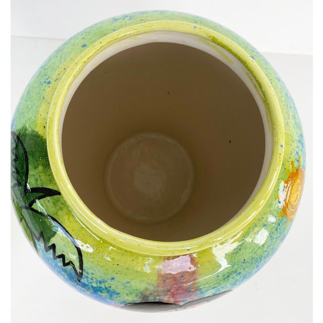 Juan Navarette Ceramic Hand-Painted Lidded Urn, Cuban American Art ...