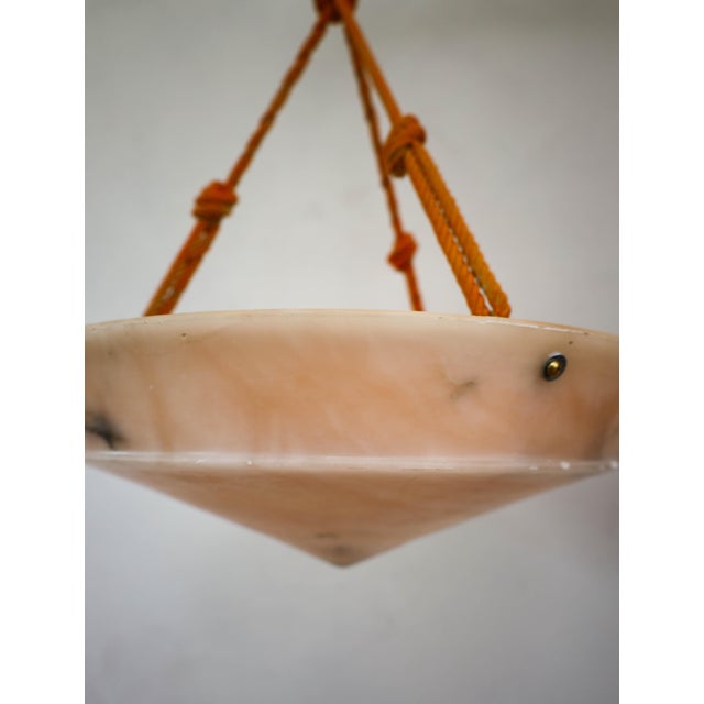 Antique French Pink Alabaster Pendant | Chairish