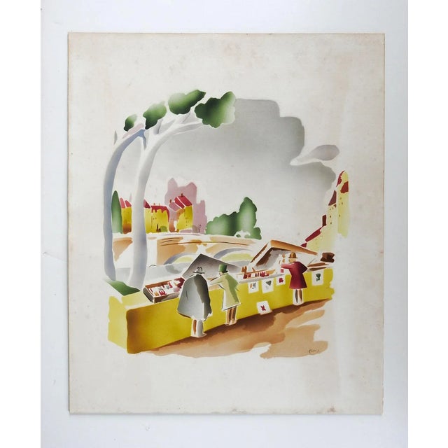 Benjamin Jorj Harris Airbrush Watercolor Artist Street Market | Chairish