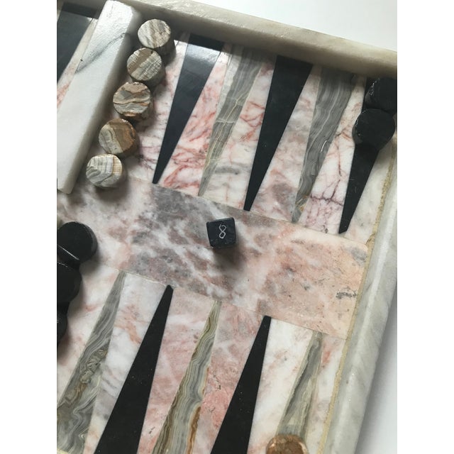 Vintage Stone Backgammon Board and Pieces | Chairish