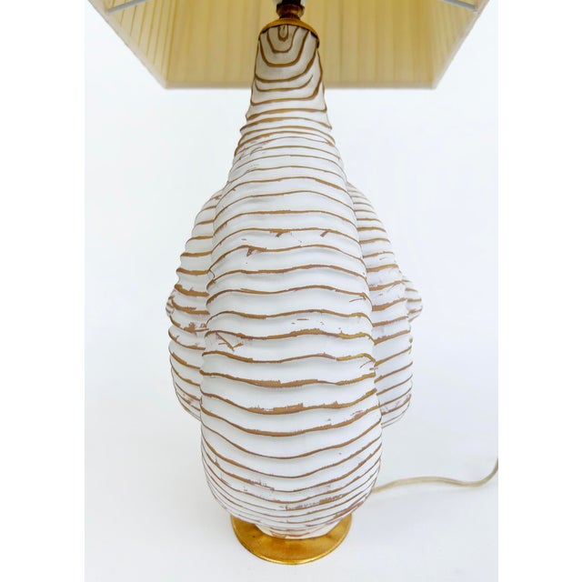 Vintage Italian Mangani Firenze Porcelain Shell Table Lamp With Shade ...