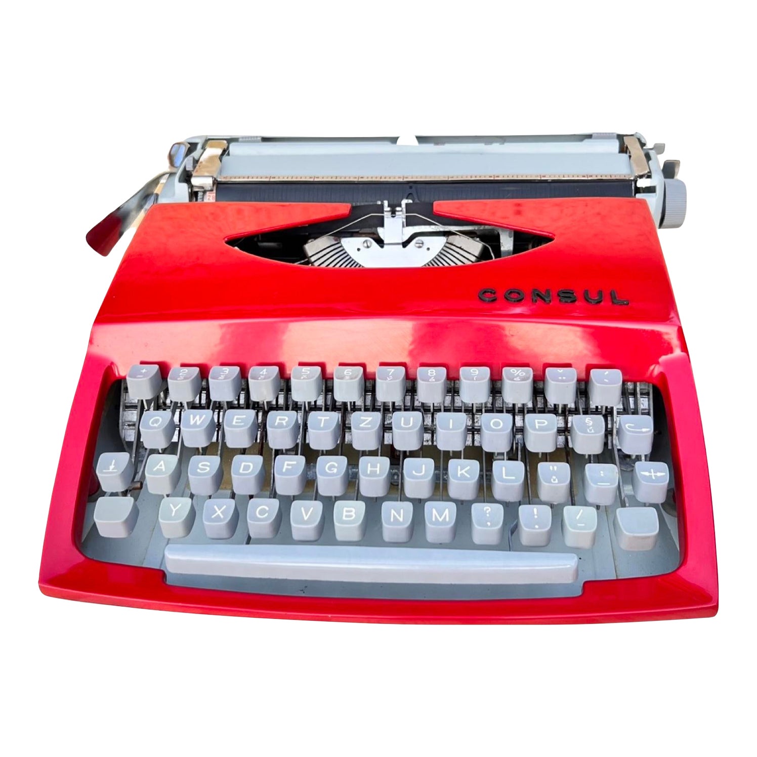 Red Typewriter, Consul Type 231.3, Czechoslovakia, 1966 | Chairish