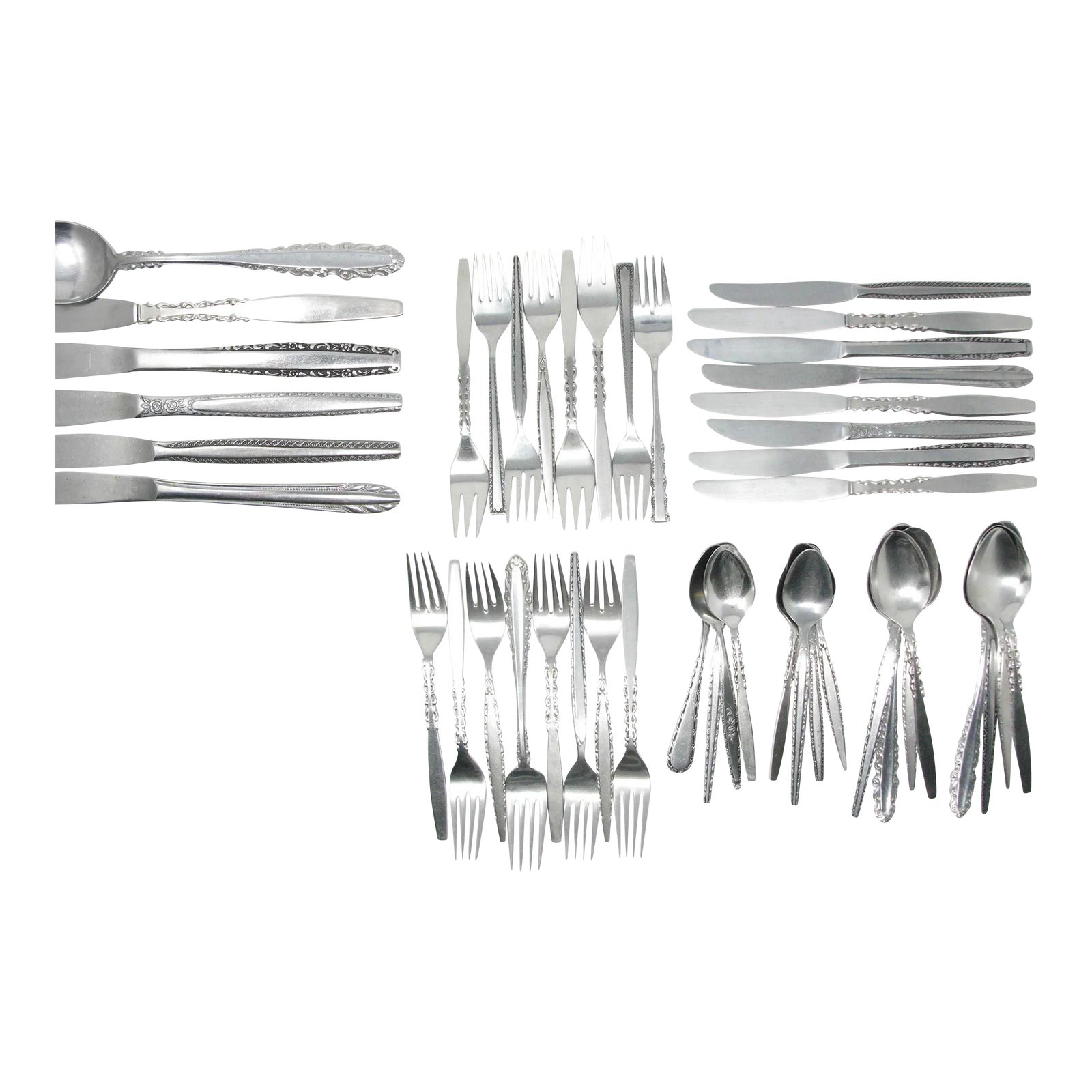 Vintage Traditional Modern Mix Match Stainless Steel Silverware ...
