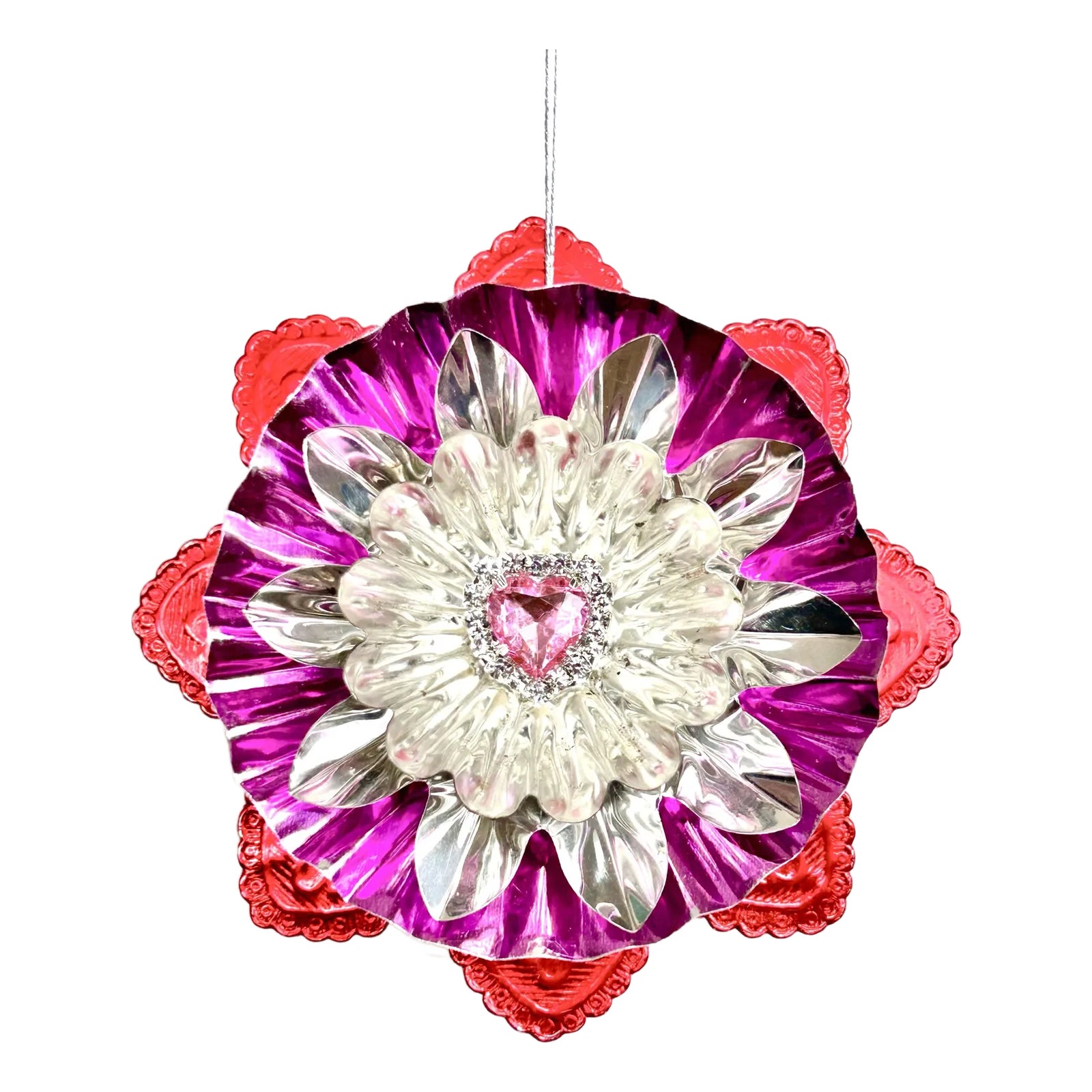 Valentine Ornament With Antique Dresdens & Vintage Light Reflectors V5 ...